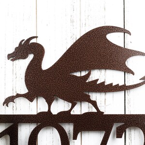 Dragon Metal House Number Sign Fantasy Medieval Metal - Etsy