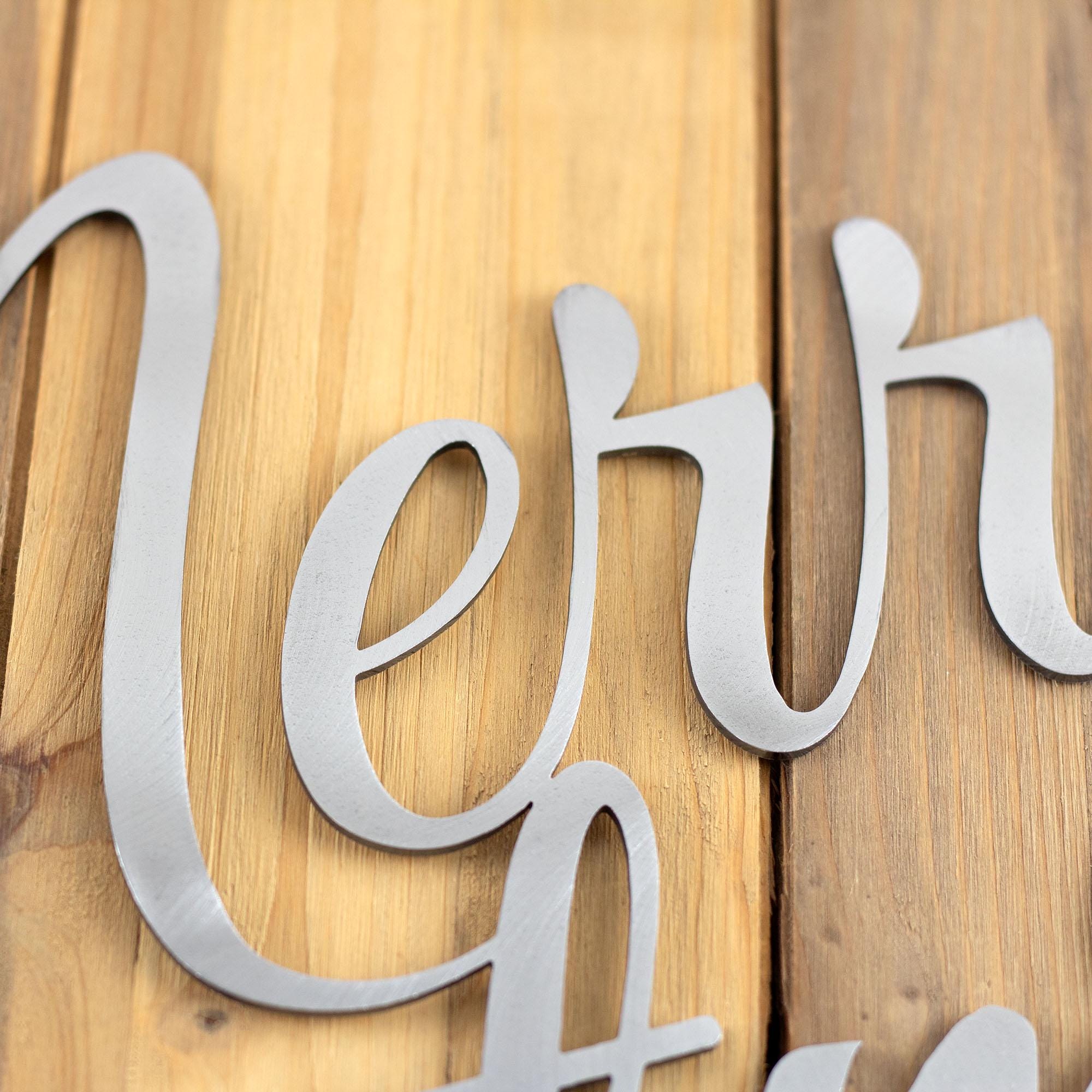 Classic Script Merry Christmas Metal Sign, Festive Holiday Word Wall ...