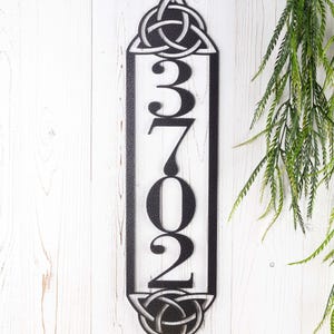 Vertical House Number Plaque, Outdoor Metal Address Sign, Metal House ...