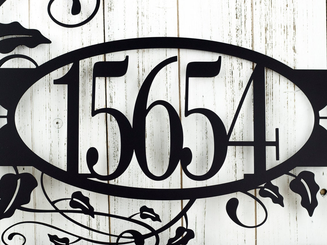 Custom Outdoor House Number Metal Sign 5 Digit Black | Etsy