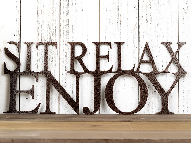 Sit Relax Enjoy Metal Wall Art Metal Sign Wall Decor - Etsy