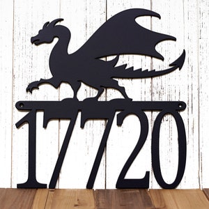 Metal Address Plaque With Dragon House Number Sign Outdoor - Etsy