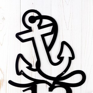 Nautical House Number With Anchor, Metal Address Plaque, Outdoor Metal ...