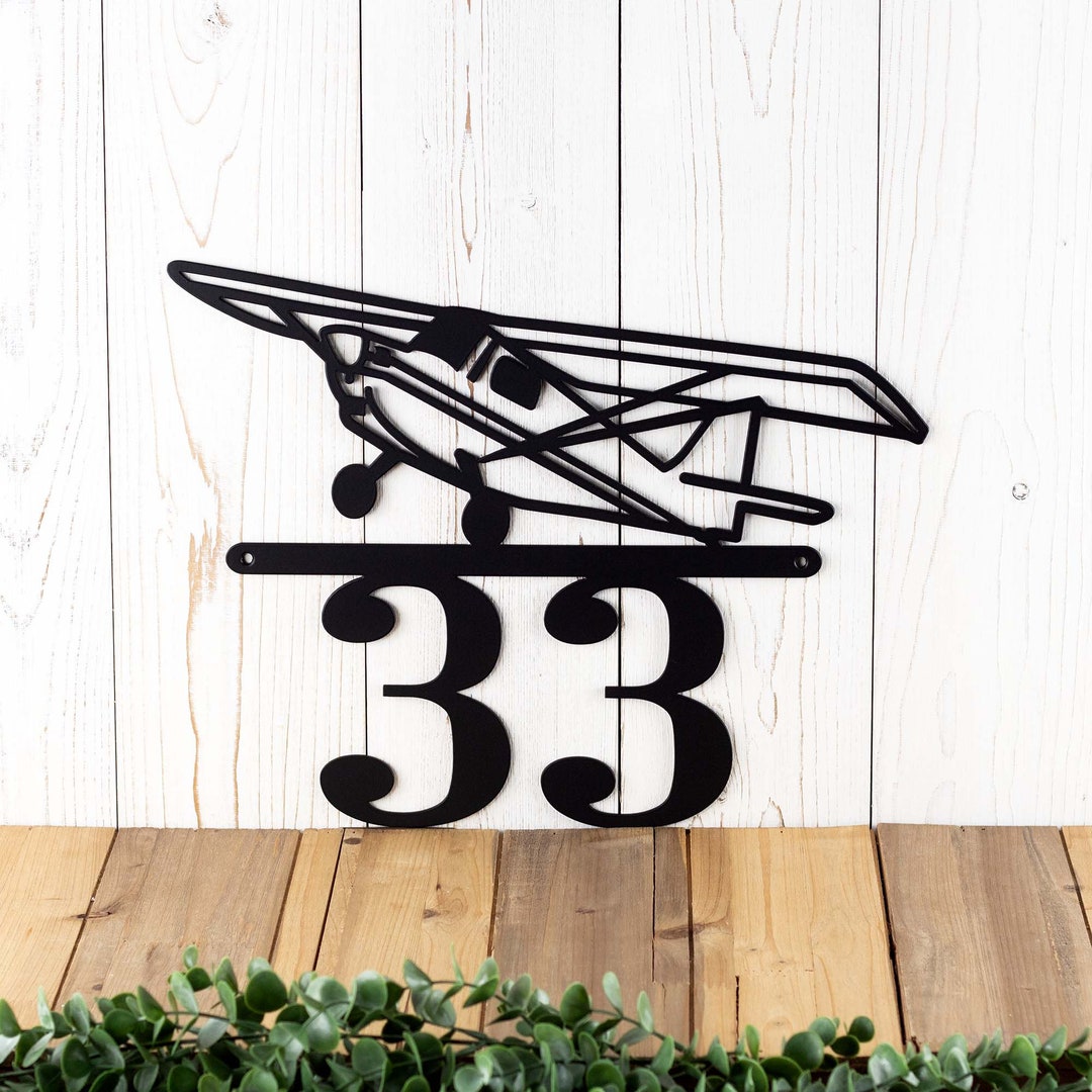 Custom Aviation Metal House Number Sign, Private Airplane Pilot Address ...