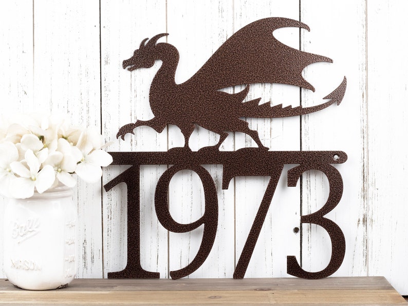 Dragon House Numbers Sign Metal Sign Personalized Outdoor | Etsy