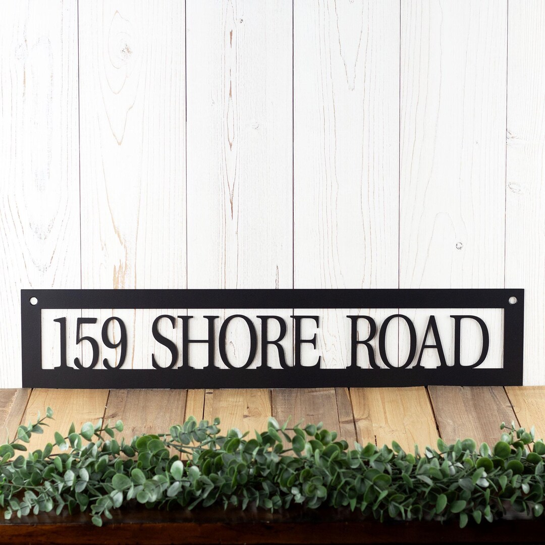 Personalized Horizontal Hanging Metal Address Sign, Custom Rustic House ...