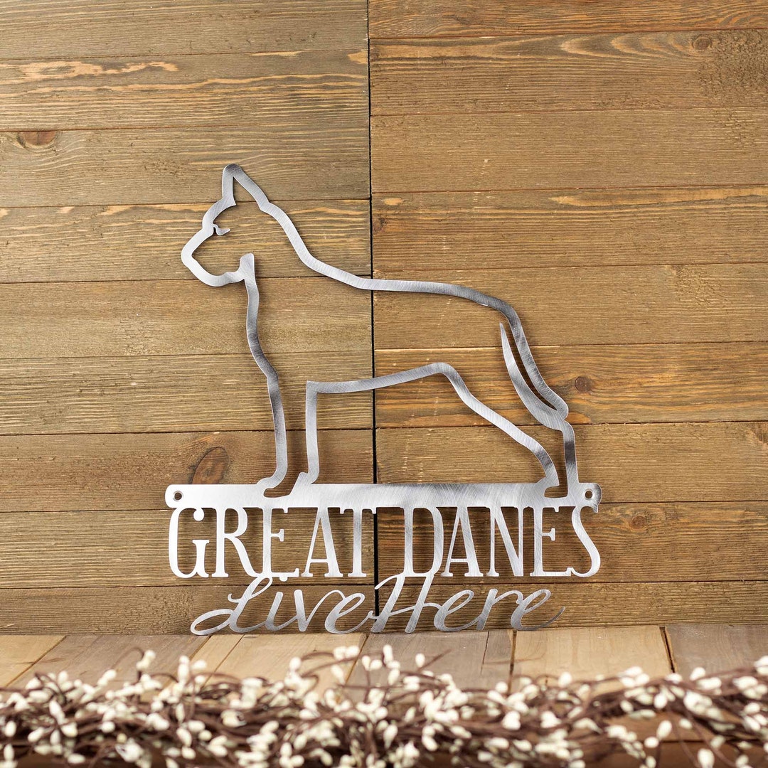 Great Dane Metal Wall Art, Metal Sign, Outdoor Sign, Dog Sign, Pet ...