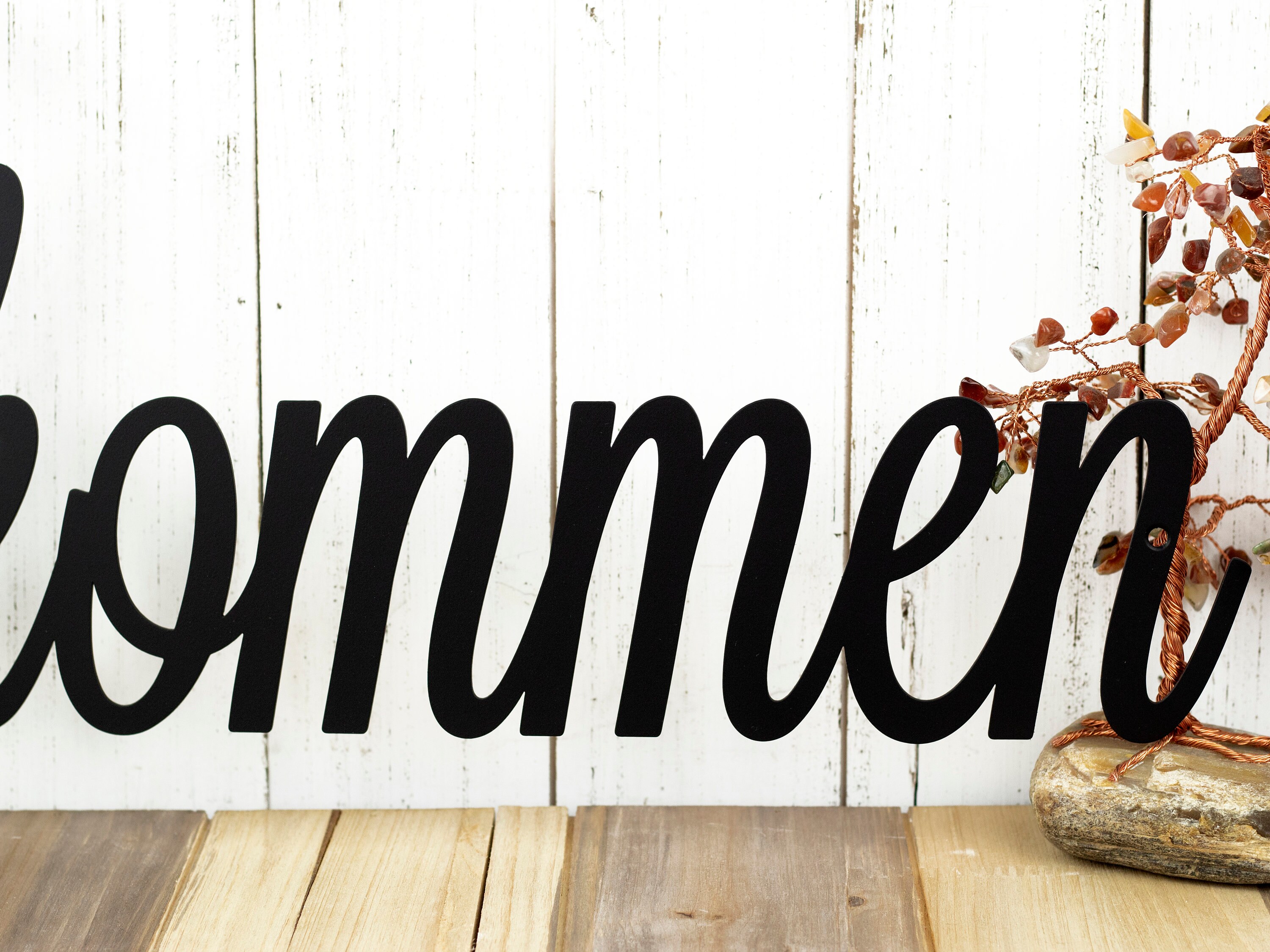 Velkommen Script Metal Sign Norwegian Welcome Word Art | Etsy