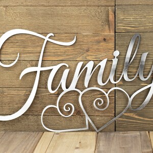 Family Metal Sign Metal Wall Art Metal Wall Decor Hearts - Etsy