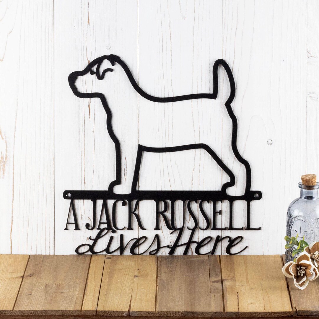 Jack Russells Live Here Metal Sign, Metal Wall Art, Dog Lover Gift ...