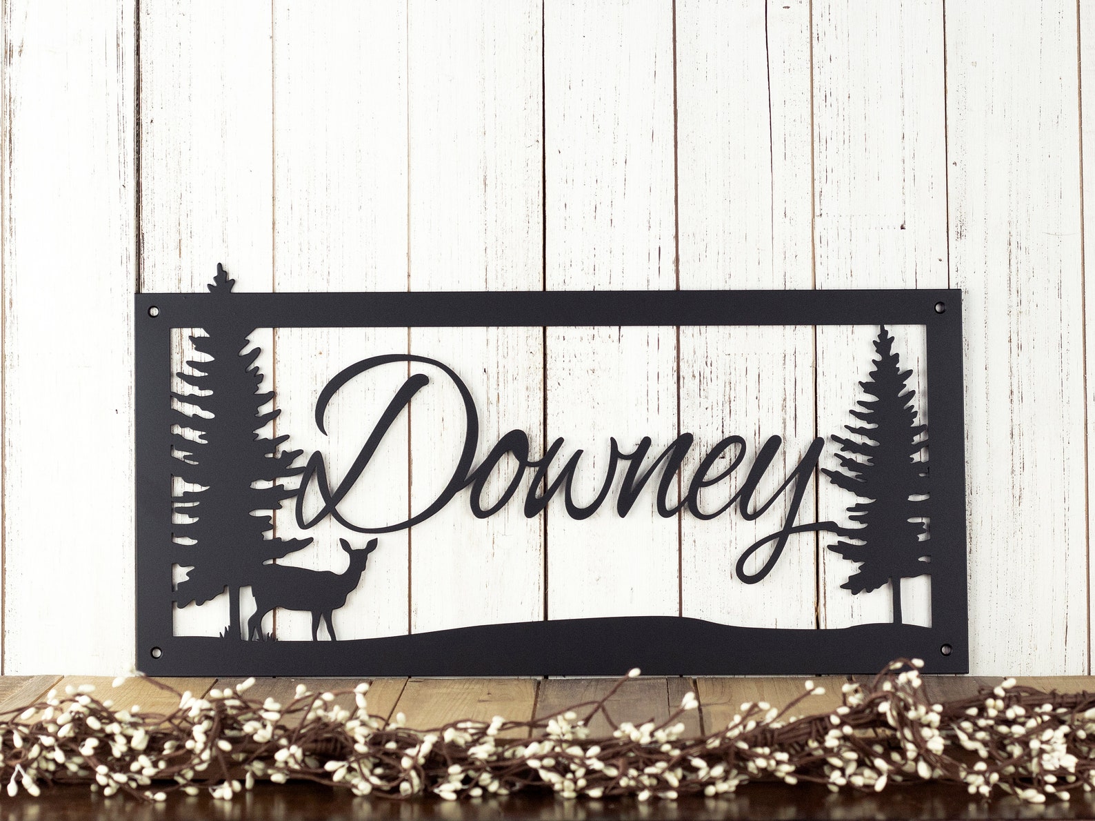 Custom Family Name Sign Metal Laser Cut Sign Lake House - Etsy