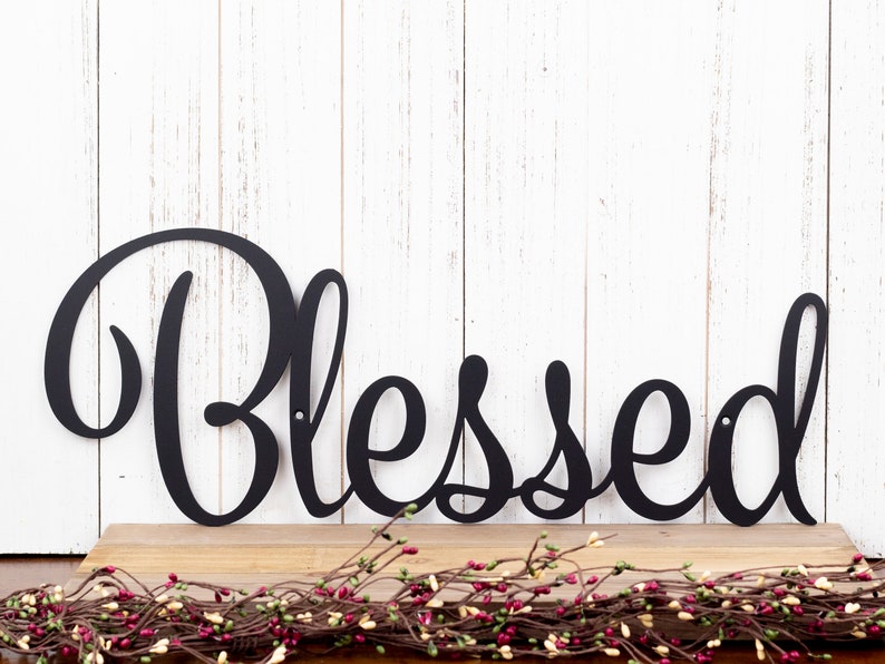 Blessed Sign Metal Wall Art Family Sign Wall Decor | Etsy