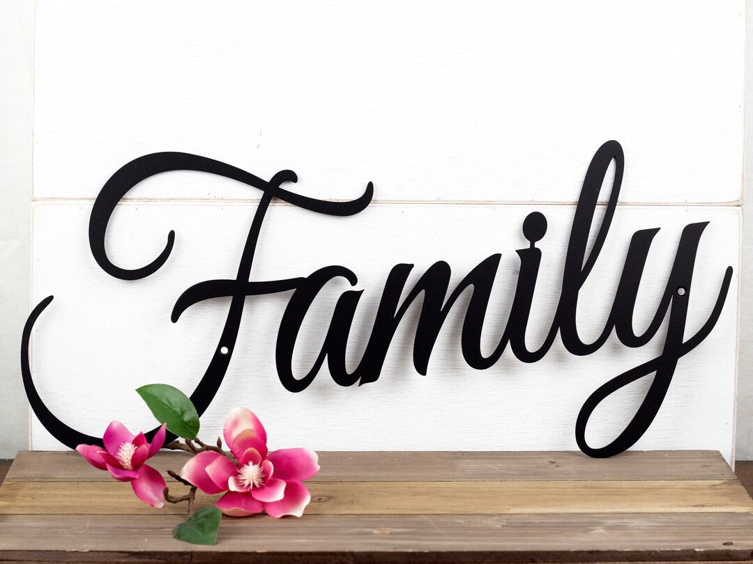 Family Sign Metal Sign Metal Wall Art Wall Hanging Script - Etsy