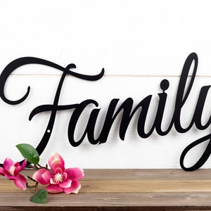 Family Sign Metal Sign Metal Wall Art Wall Hanging Script - Etsy