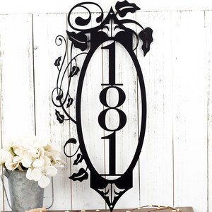 Vertical House Number Metal Sign Outdoor Sign Metal Wall - Etsy