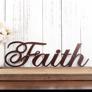 Faith Sign, Steel Signs, Metal Word Art, Christian Wall Art, Farmhouse ...