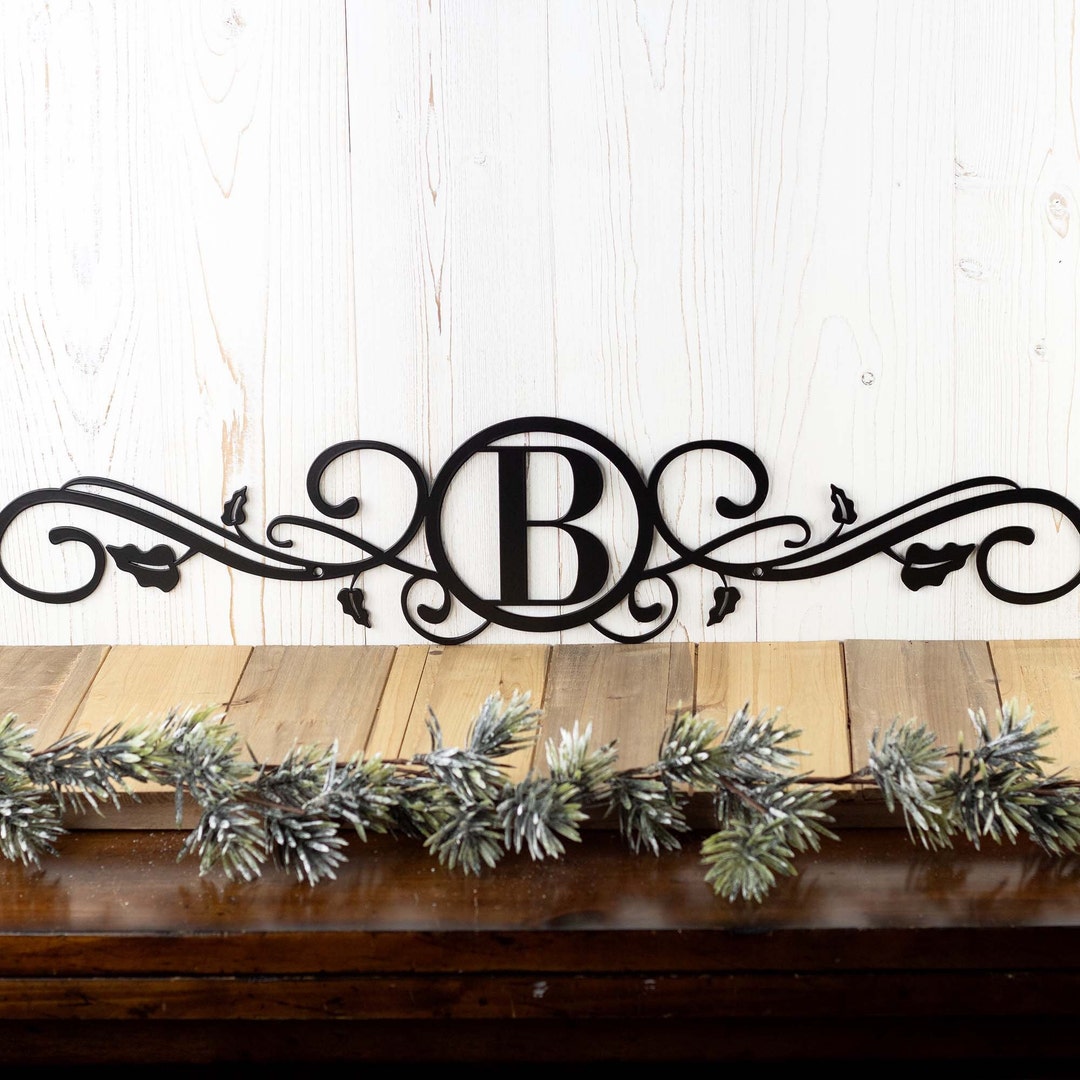 Metal Monogram Sign, Vines Monogram, Newly Wed Gifts for Couple ...