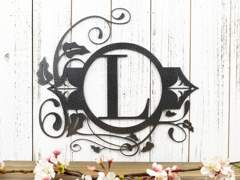 Monogram Metal Wall Art Custom Sign Monogrammed Letter Sign - Etsy
