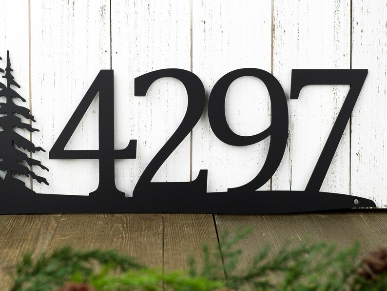 Rustic Metal House Number Metal Sign Custom Sign Pine - Etsy