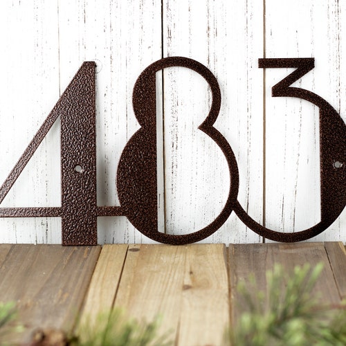 Modern House Number Plaque Metal House Numbers Modern - Etsy