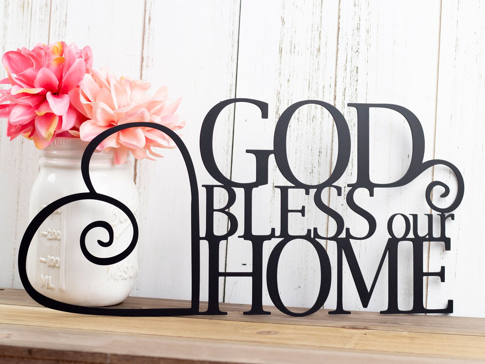 God Bless Our Home Metal Sign Heart Religious Decor God | Etsy