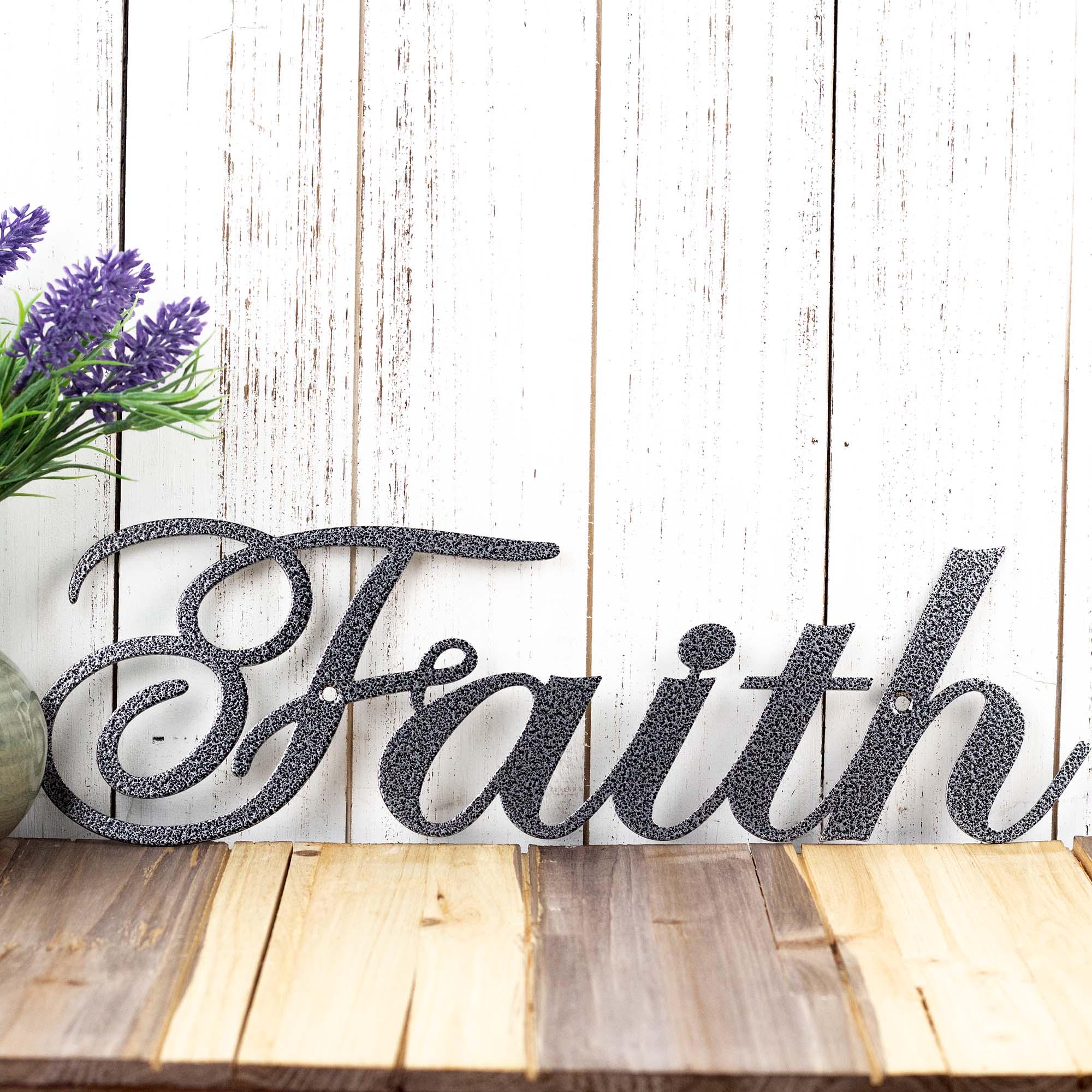 Faith Metal Wall Art, Faith Sign, Spiritual, Religious, Inspirational ...