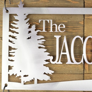 Custom Name and Address Metal Sign Pine Trees Outdoor Sign - Etsy