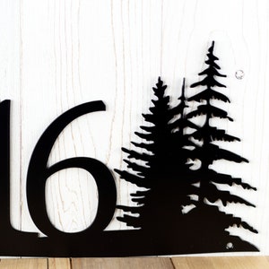 House Numbers Sign, Pine Tree Wall Art, 5inch House Numbers, Lake House ...