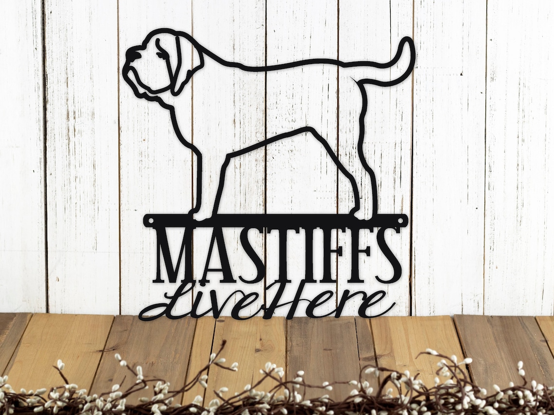 English Mastiffs Live Here Metal Sign Black 12x12 English - Etsy