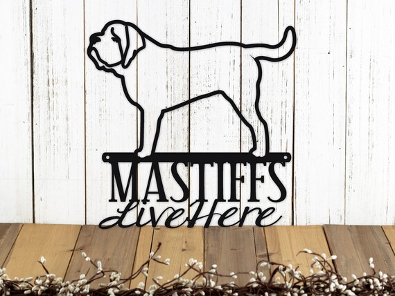 English Mastiffs Live Here Metal Sign Black 12x12 English - Etsy