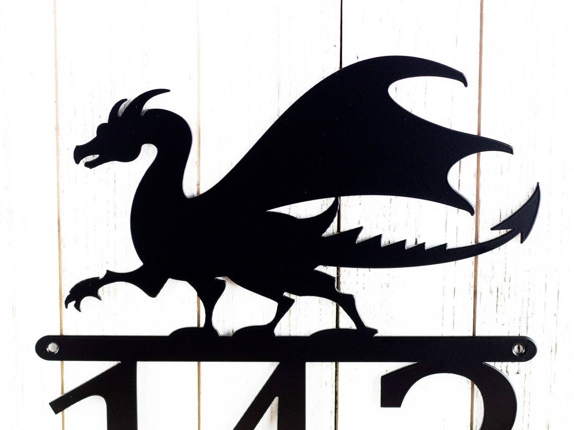 Dragon House Numbers Sign Medieval Decor Address House | Etsy