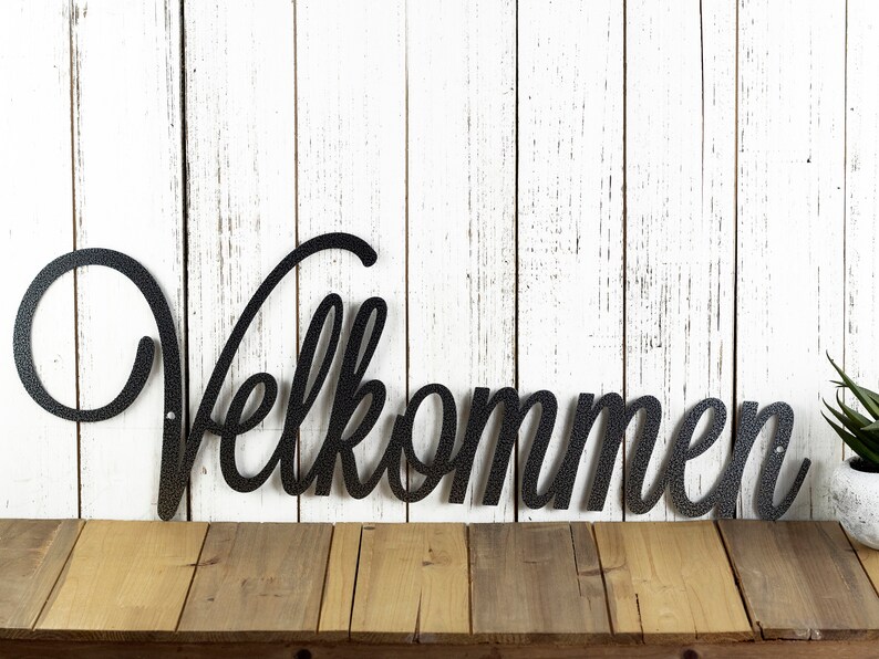 Velkommen Script Metal Sign Norwegian Welcome Word Art Wall - Etsy