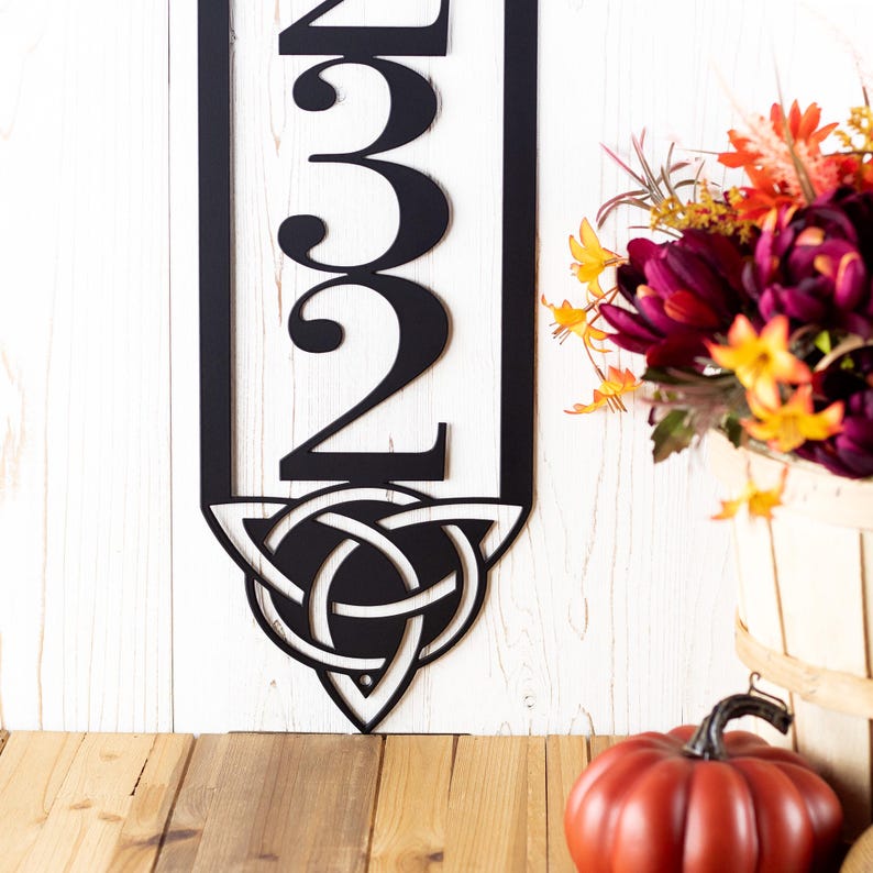 Celtic Knot Vertical House Number Sign, Metal Sign, Custom Metal Sign ...
