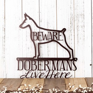 Doberman Metal Wall Art , Doberman Pinscher, Metal Sign, Beware of Dog ...