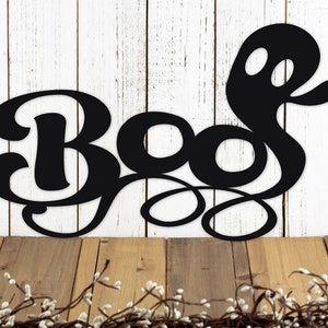 Halloween Decor Outdoor Boo Sign With Ghost Metal Wall Art | Etsy