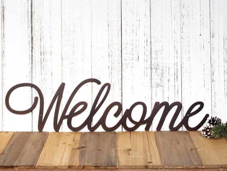 Horizontal Welcome Sign Metal Sign Outdoors Deck Welcome - Etsy