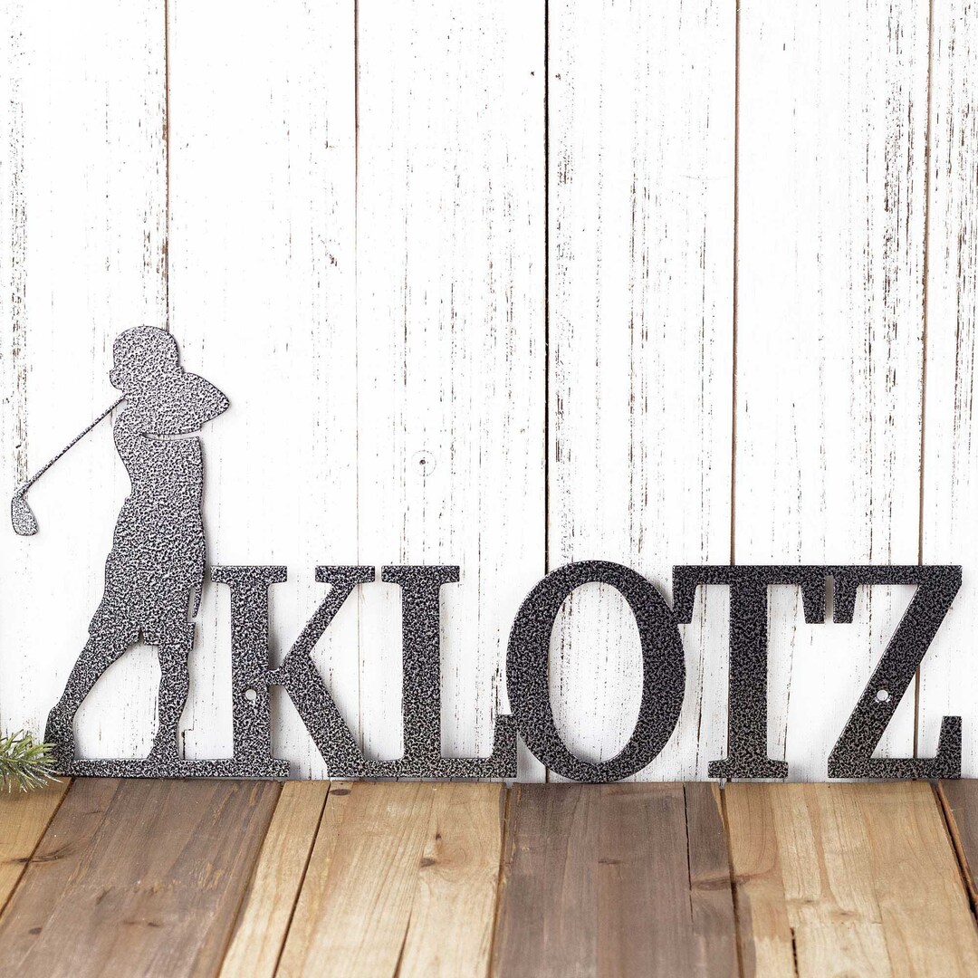 Personalized Golf Name Sign, Boy Golfer, Metal Wall Art, Golf Sign ...
