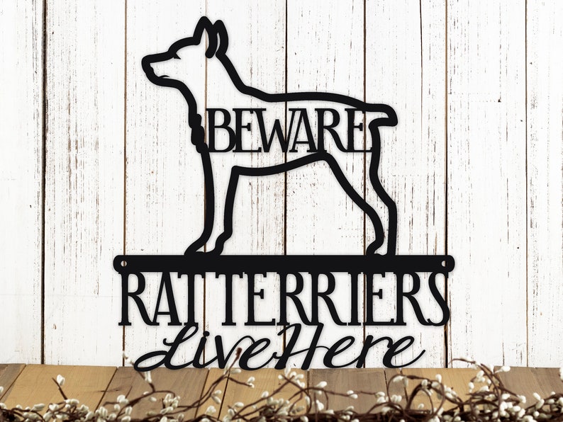 Rat Terrier Metal Wall Art Beware of Dogs Sign Metal Signs - Etsy
