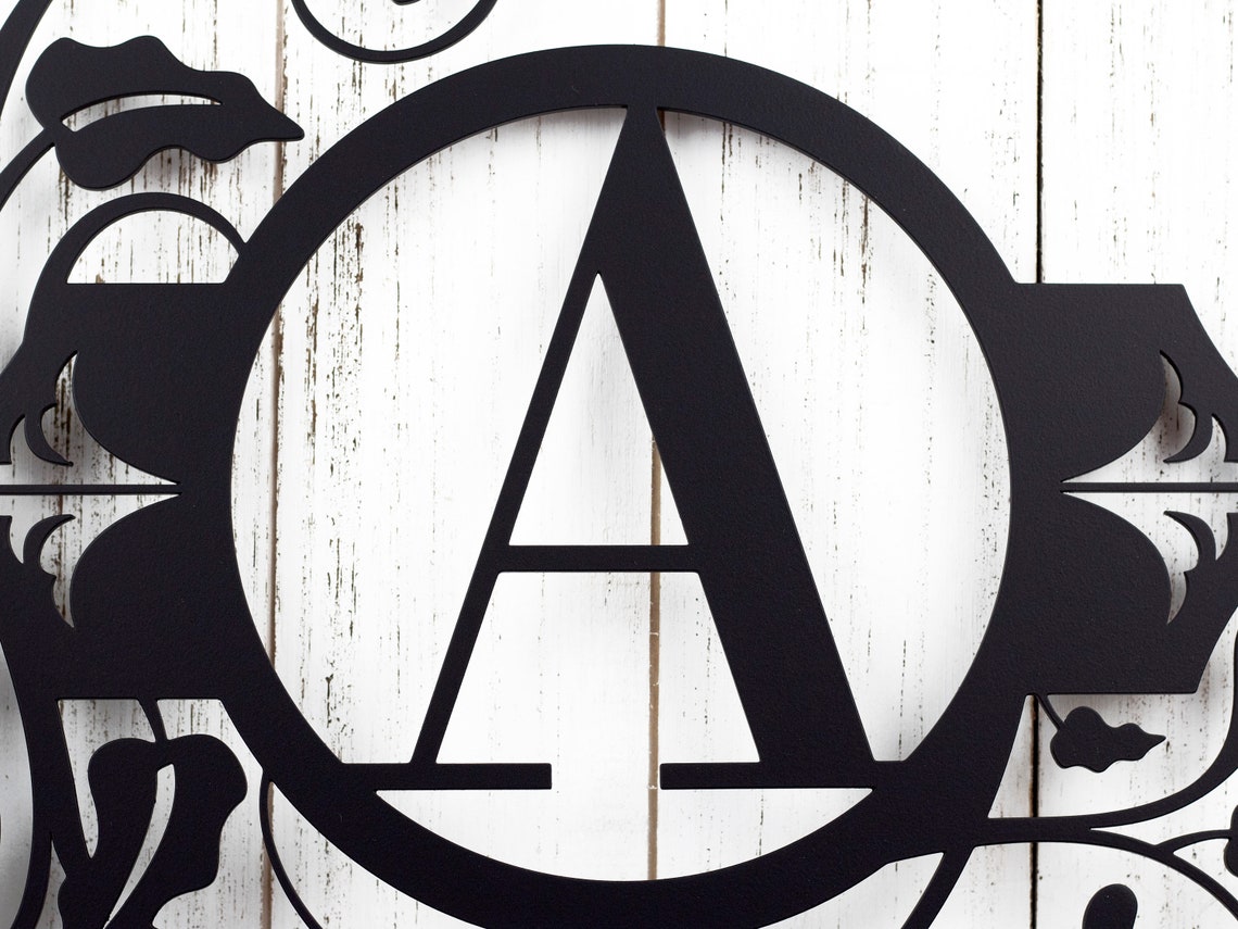 Monogram Metal Wall Art Custom Sign Monogrammed Sign - Etsy