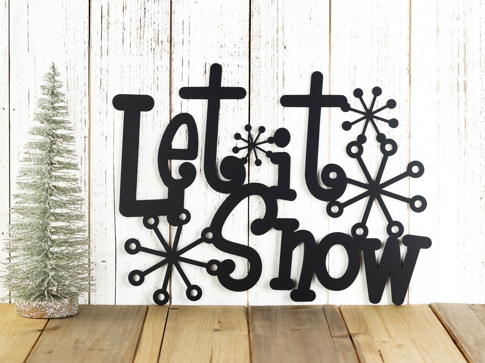 Rustic Let It Snow Metal Sign Outdoor Metal Wall Art - Etsy