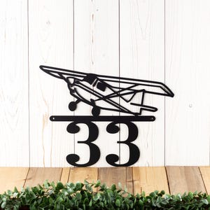 Airplane House Number Metal Sign, Aviation, Metal Wall Art, Pilot Gift ...