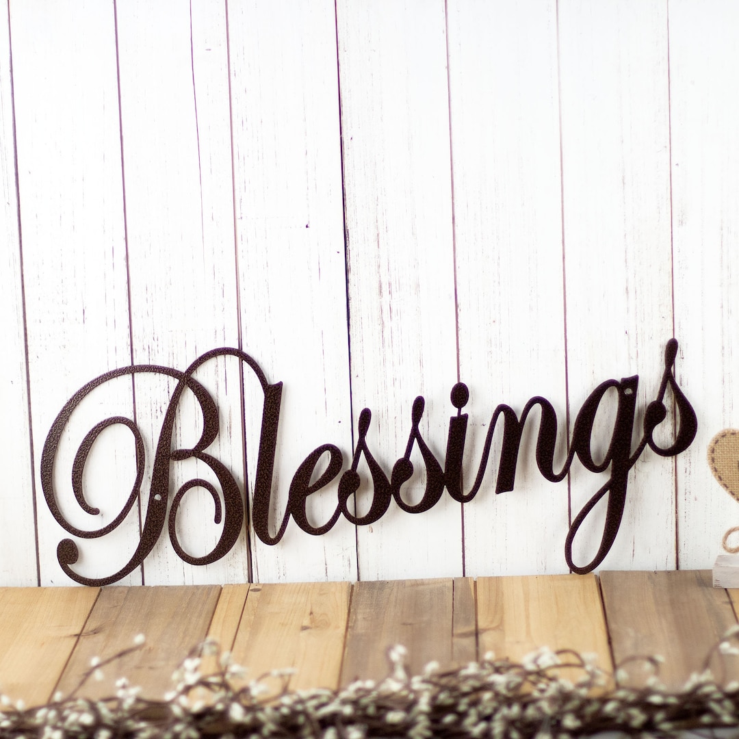 Blessings Decorative Metal Wall Art, Cursive Script, Grandparents Gift ...