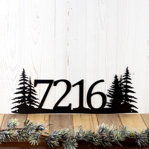 House Numbers Sign, Pine Tree Wall Art, 5inch House Numbers, Lake House ...