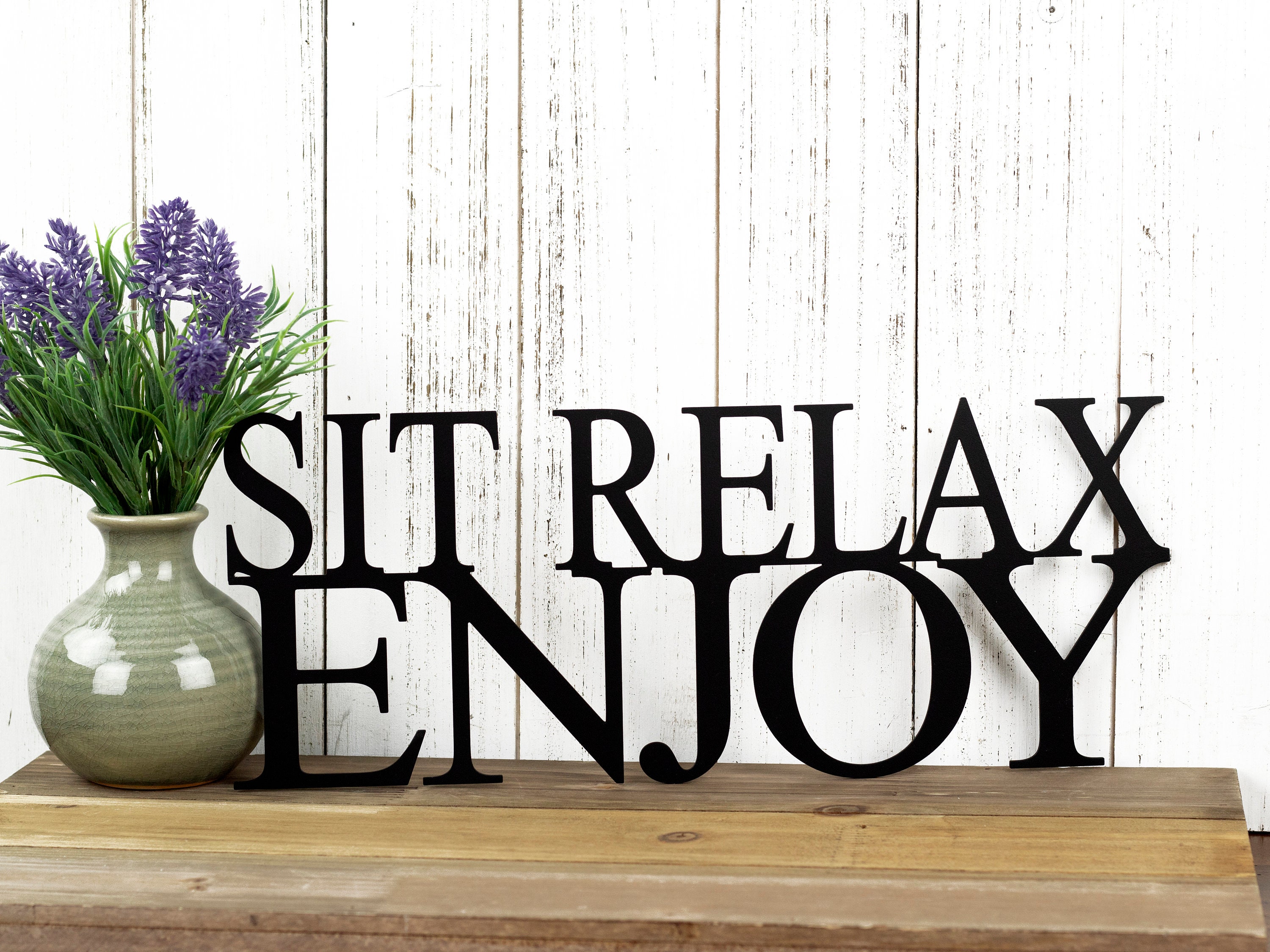 Sit Relax Enjoy Metal Wall Art Metal Sign Wall Decor | Etsy