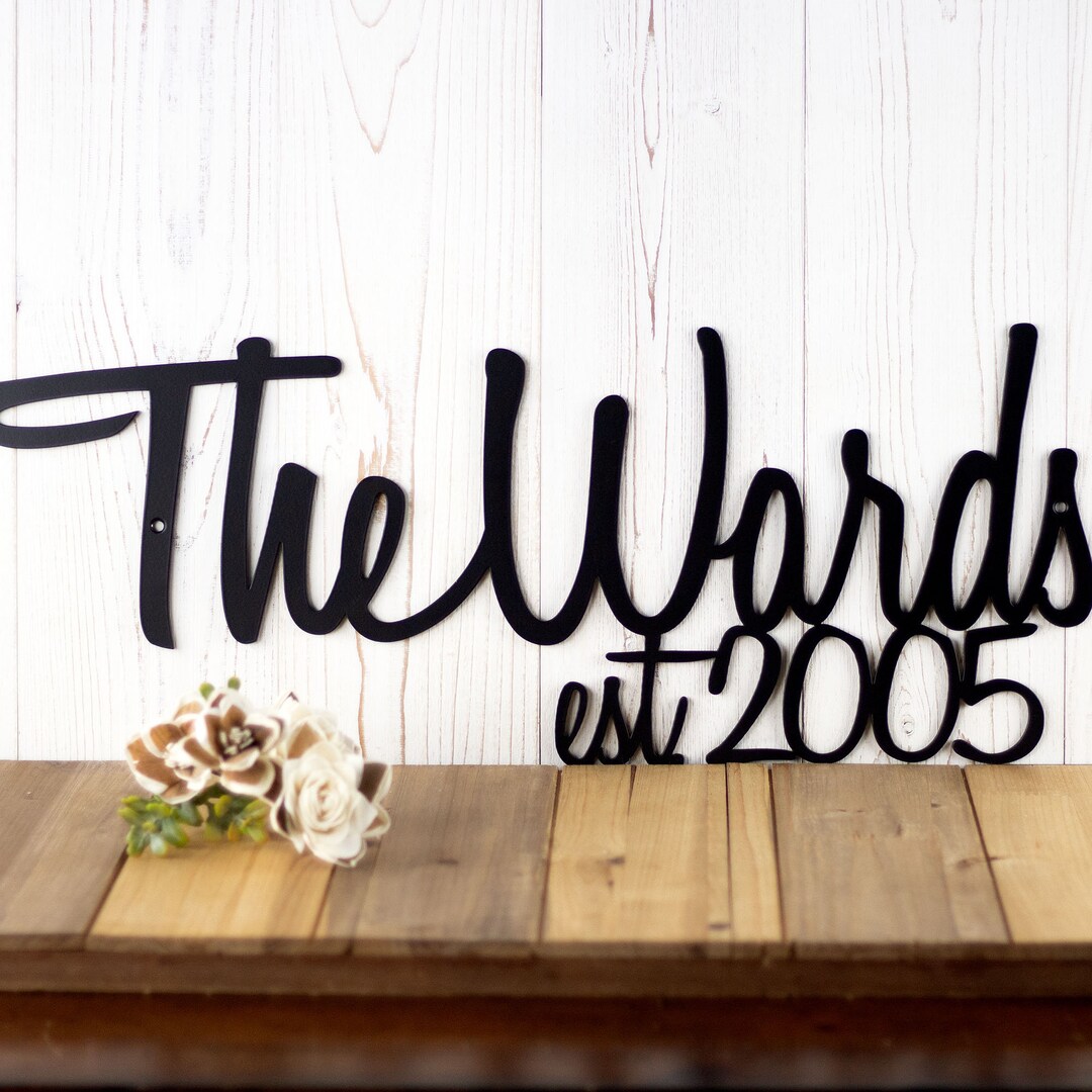 Custom Family Last Name Script Metal Sign, House Sign, Personalized ...