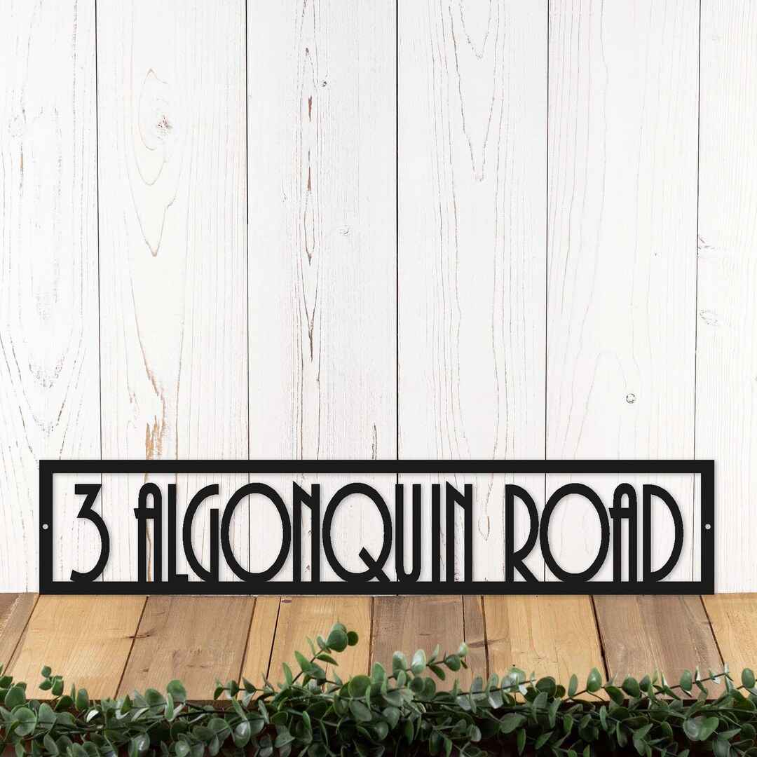 Art Deco Address Plaque, Address Sign Modern, Metal Sign Personalized ...