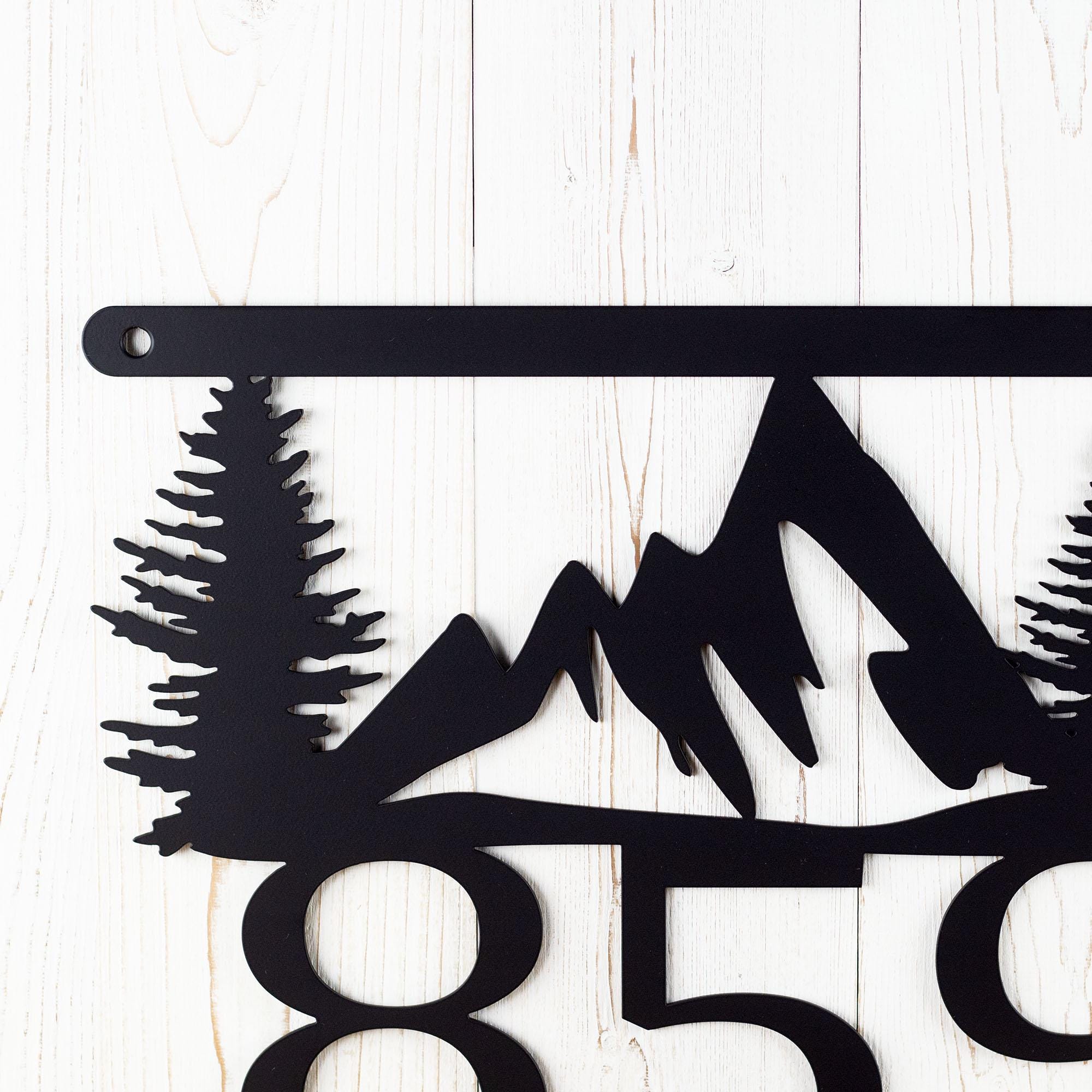 Mountain Metal House Number Sign, Metal Sign, Outdoor Sign, House ...