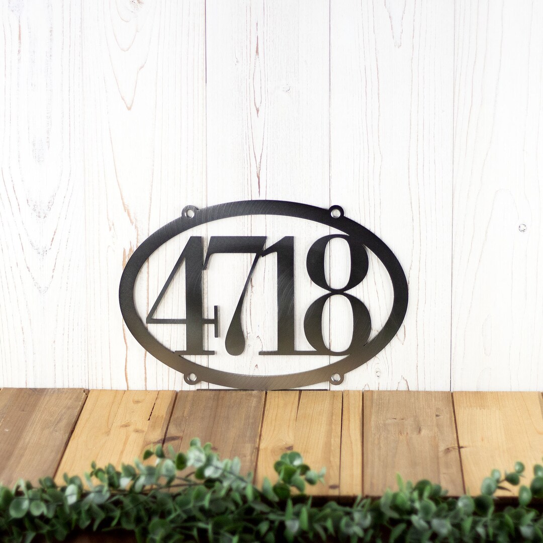 5 Inch House Numbers, Address Sign Yard, Metal Sign Personalized ...