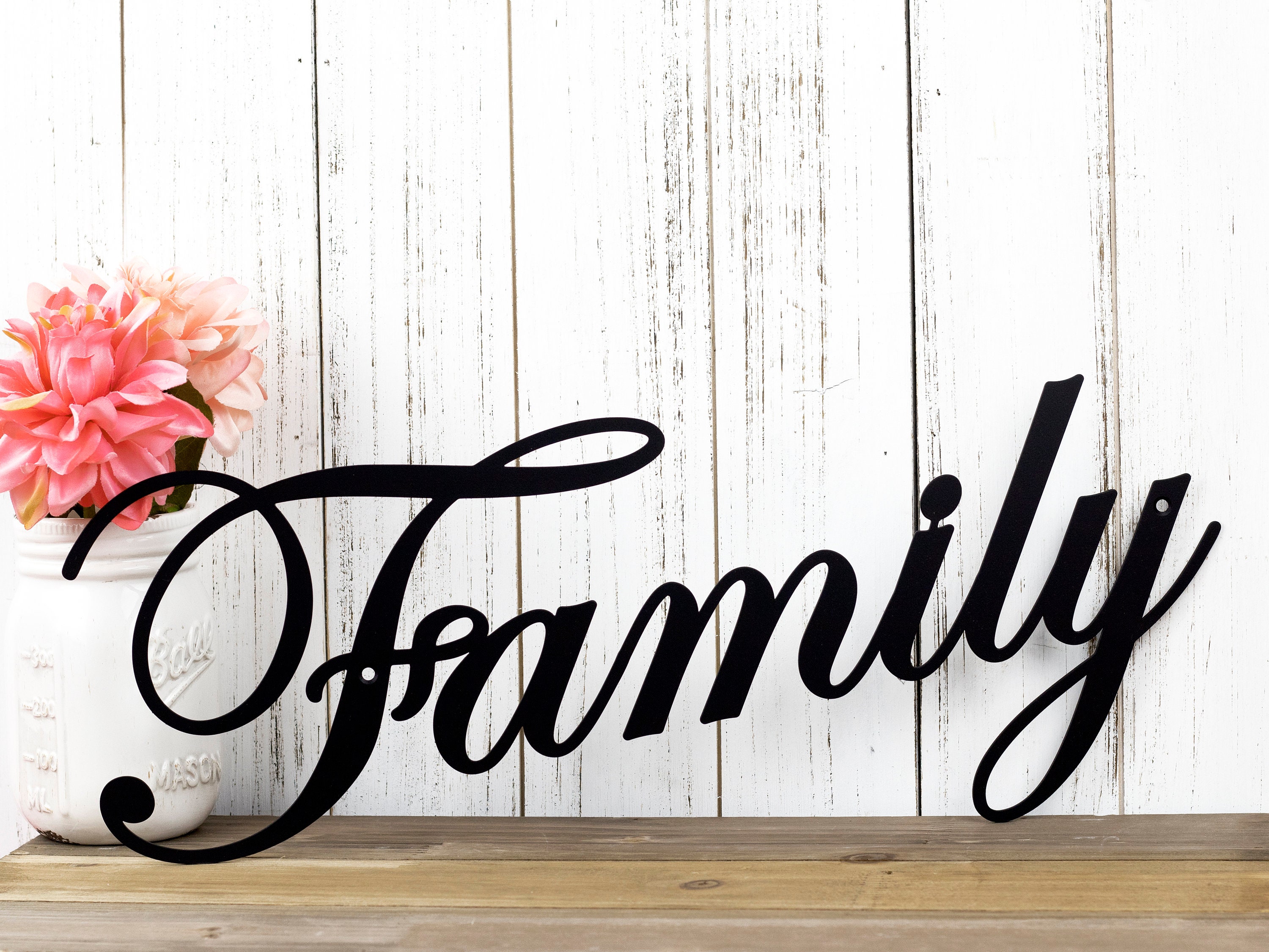Family Sign Metal Wall Art Script Sign Gallery Wall | Etsy