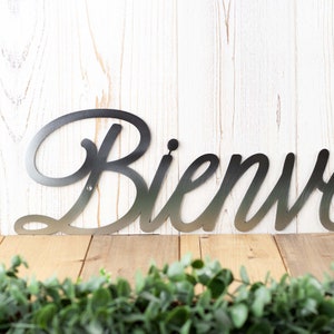 Bienvenue Sign, Welcome Sign, Metal Word Art, Outdoor Metal Wall Art ...